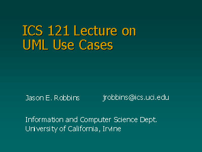 ICS 121 Lecture on