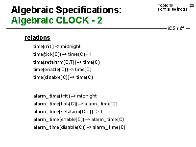 Algebraic Specifications: