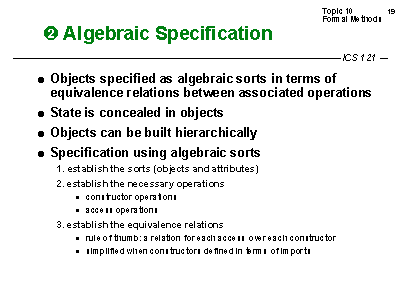 Algebraic Specification