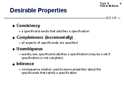 Desirable Properties