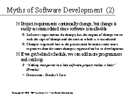 Myths of Software Development (2)